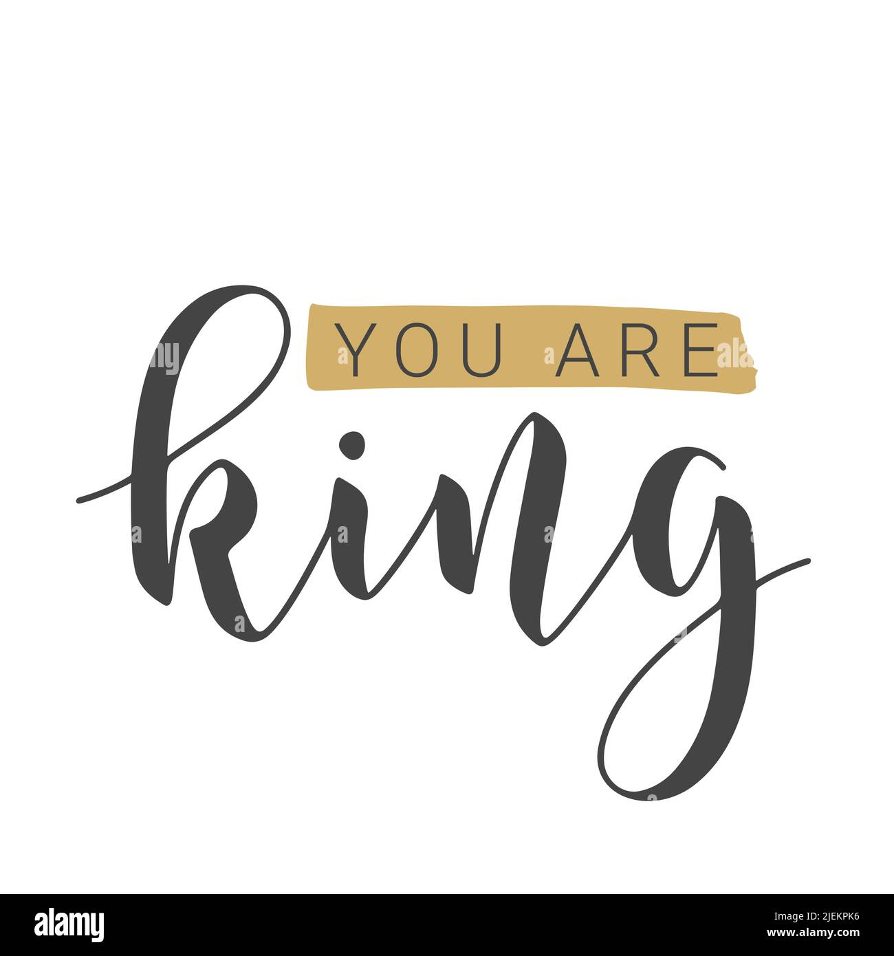 Vector Illustration. Handwritten Lettering of You Are King. Template ...