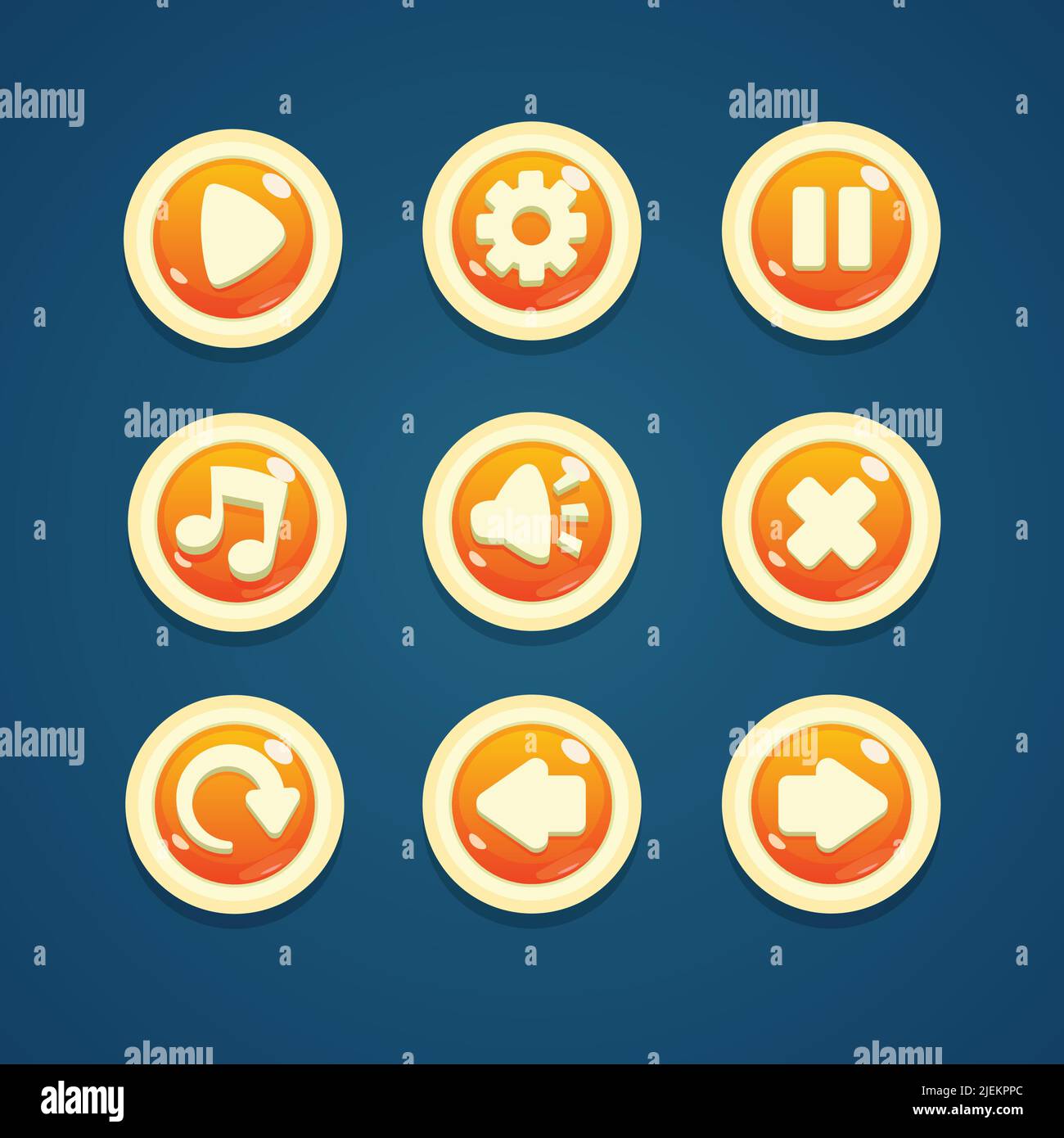 Game button set hi-res stock photography and images - Alamy