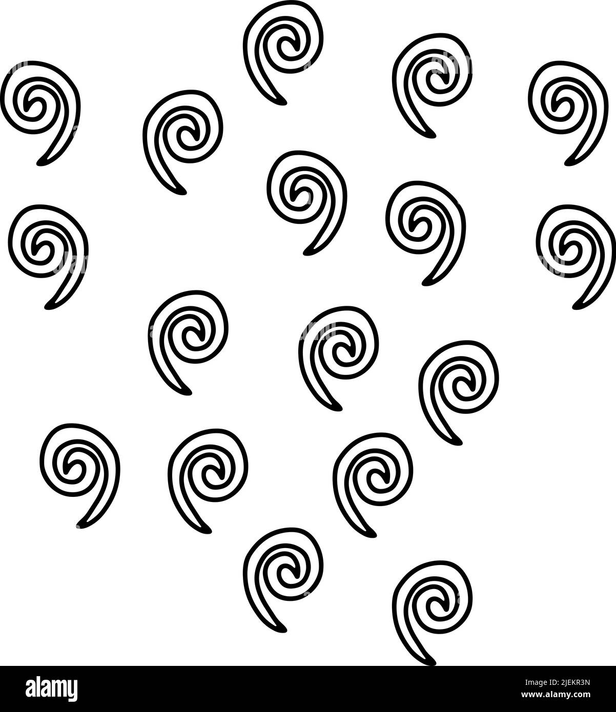 Swirl icon vector illustration. Seamless pattern. Hand drawn black ...