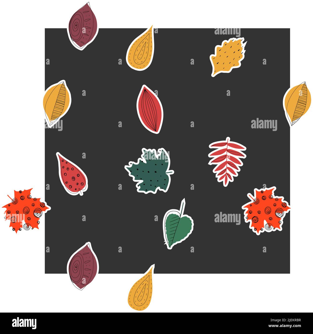 Fall leaf vector illustration. Seamless pattern. Hand drawn colorful ...