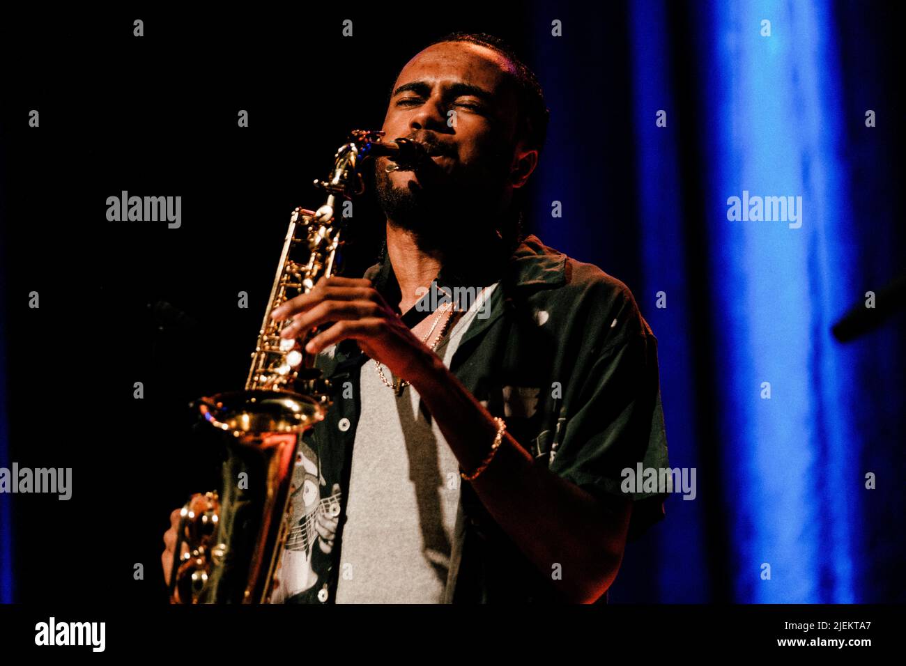 Copenhagen, Denmark. 24th, June 2022. Saxophonist Malik Venner performs ...
