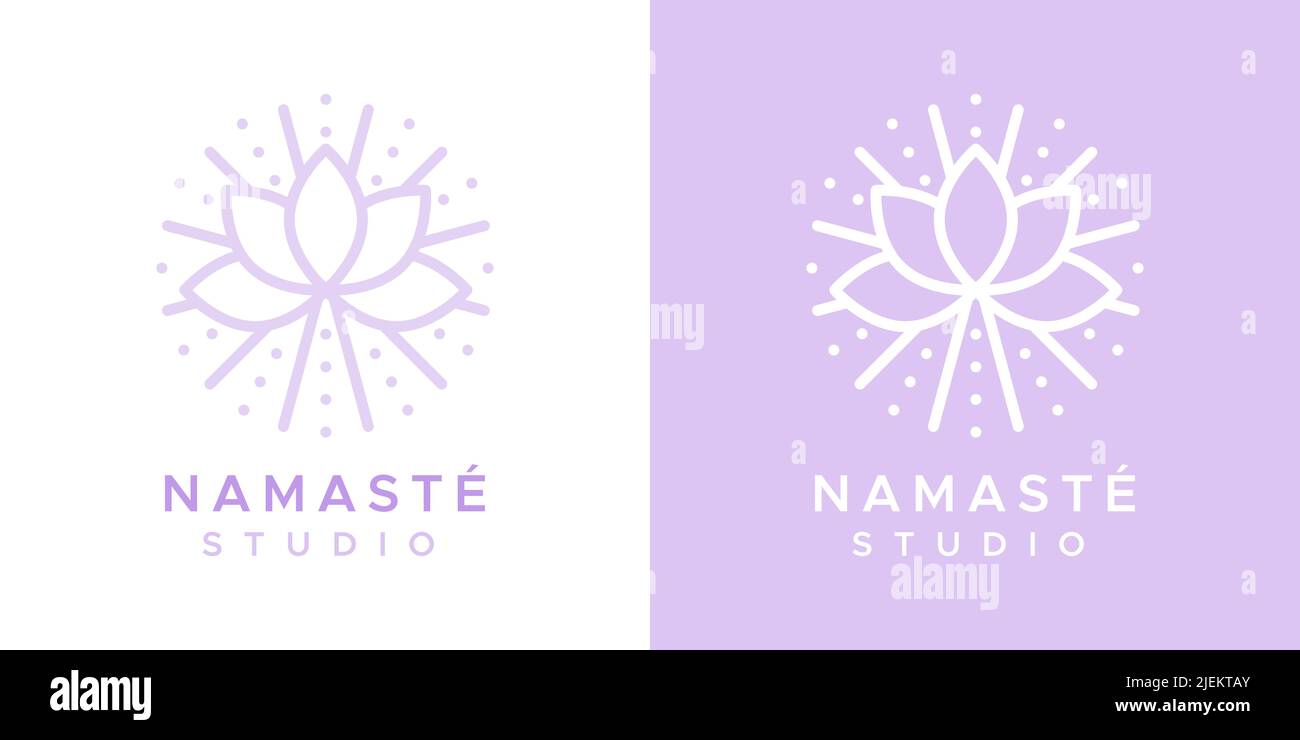 Namaste club logo. Outline floral symbol. For company brand, packaging ...