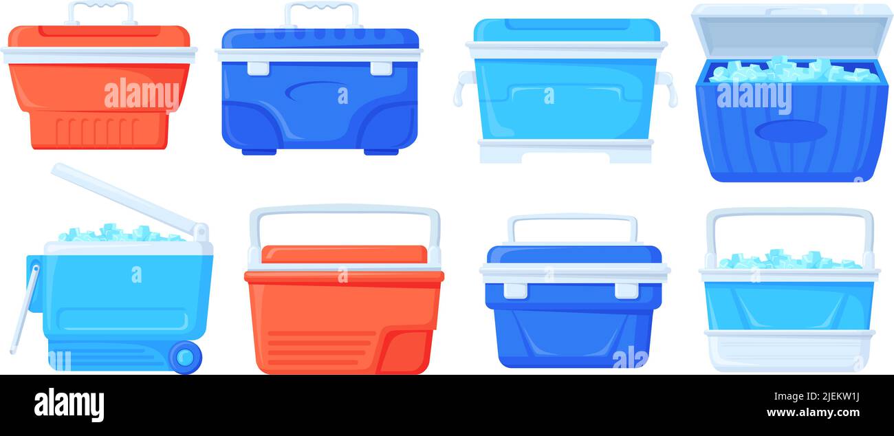 Cooler boxes. Summer ice bag camping beach picnic, portable fridge for ...