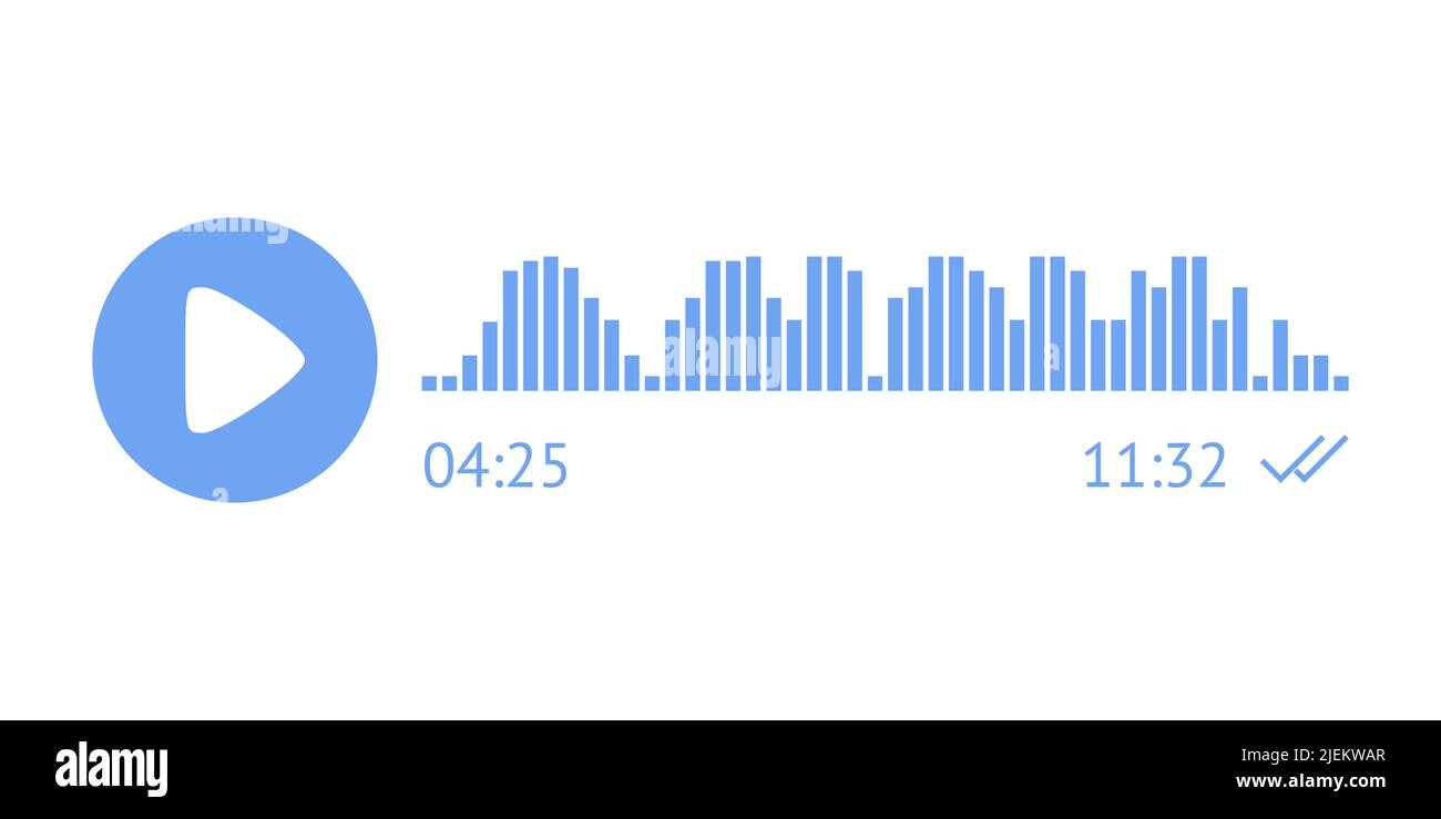 Recording of audio message template. UI element of audio record for ...