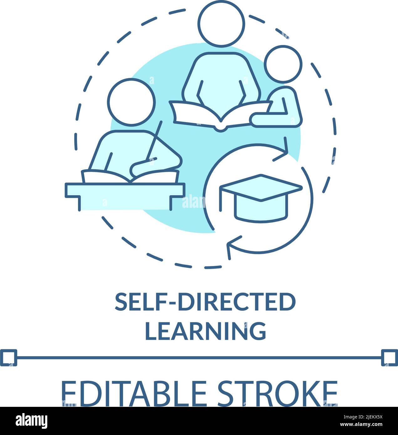 Self-directed learning turquoise concept icon Stock Vector Image & Art - Alamy