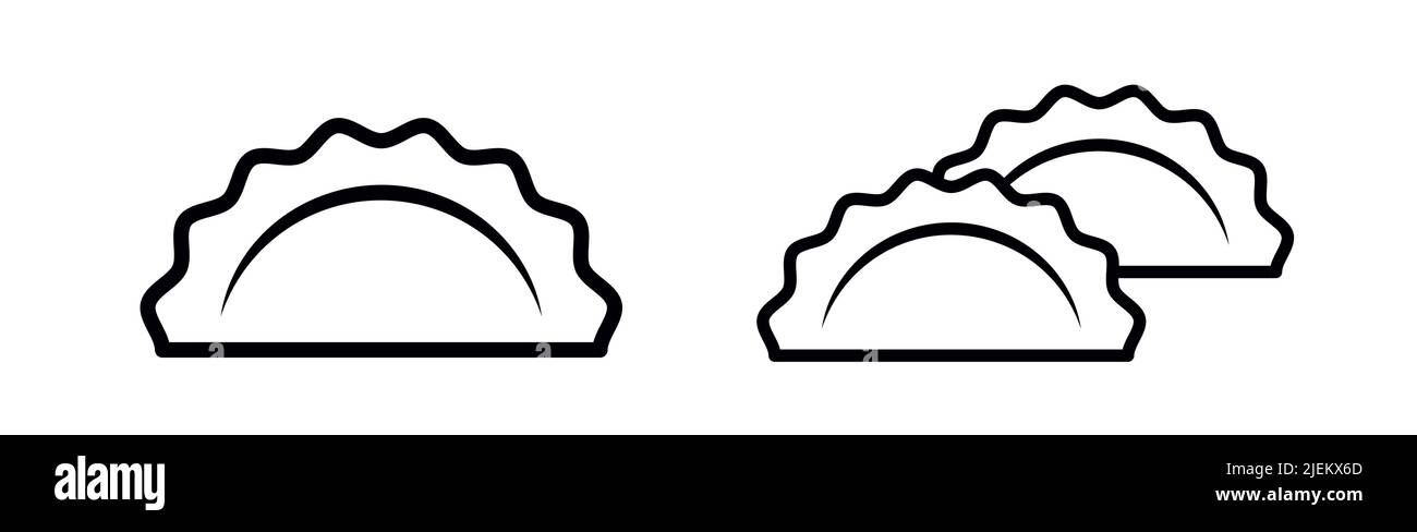 Gyoza dumpling symbol traditional asian food vector illustration icon ...