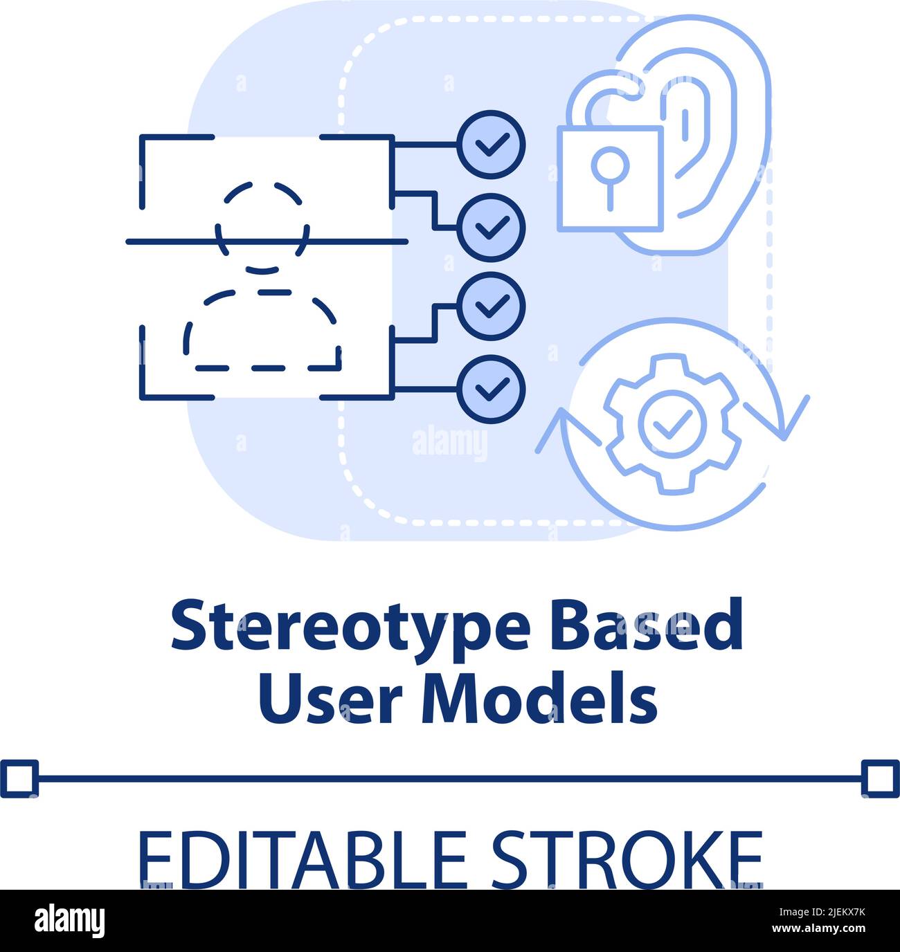 Stereotype based user models light blue concept icon Stock Vector Image ...