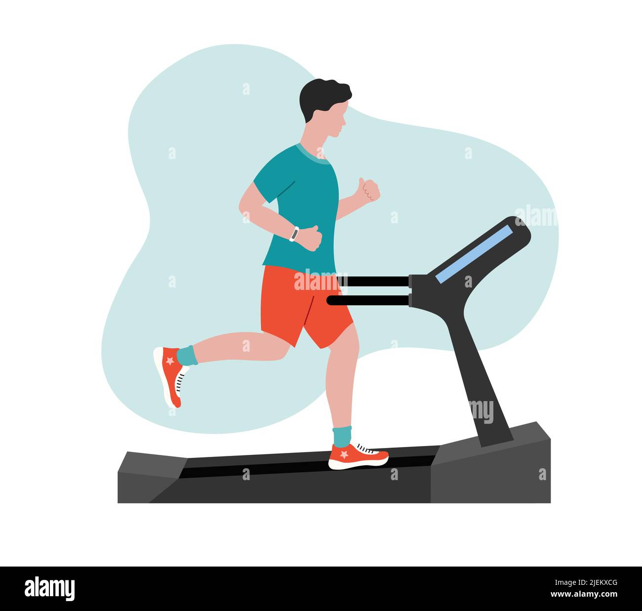 Man running exercise side view Stock Vector Images - Alamy