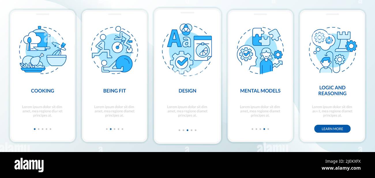 Life Skills Blue Onboarding Mobile App Screen Stock Vector Image And Art