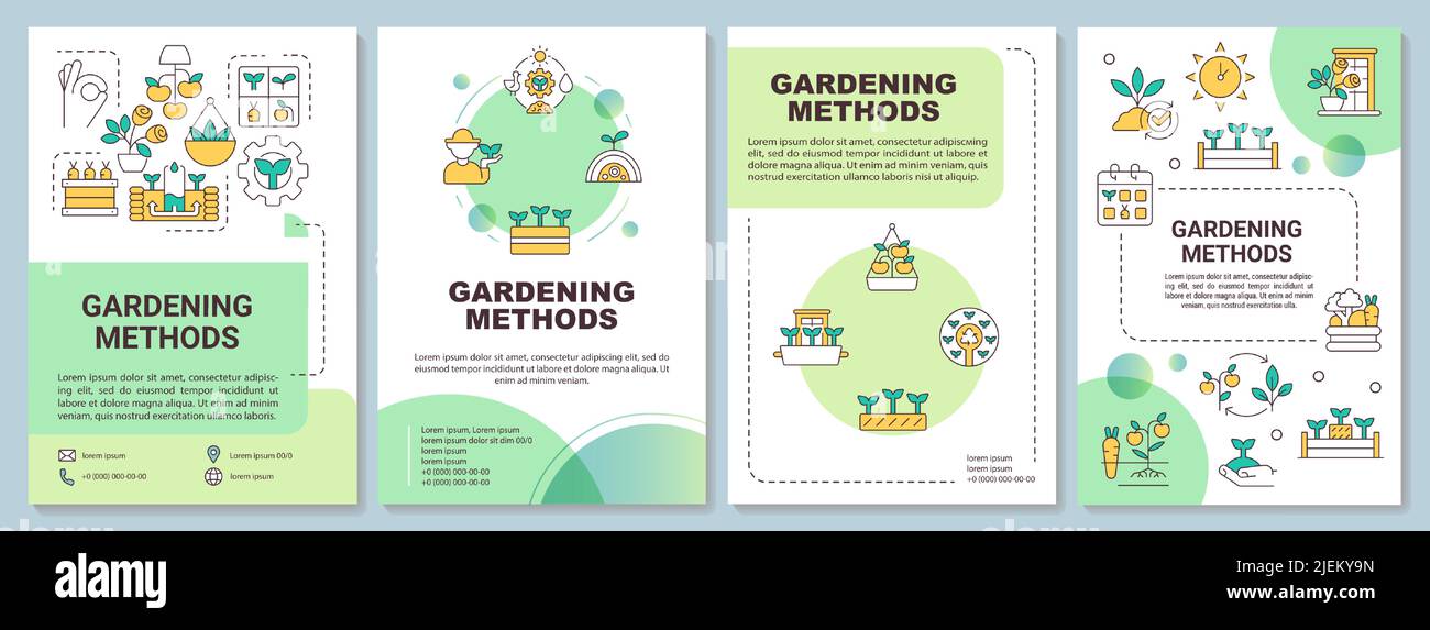 Methods of gardening green brochure template Stock Vector Image & Art ...
