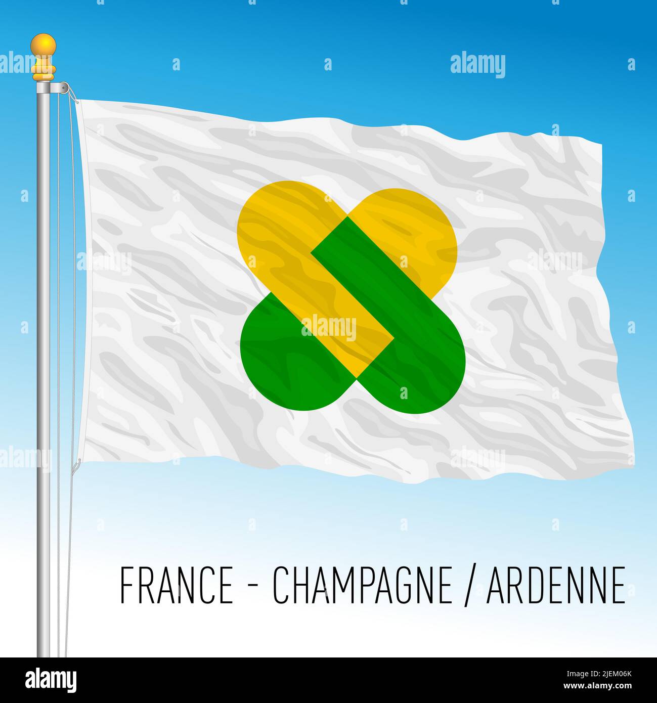 Champagne Ardenne regional flag, France, European Union, vector ...