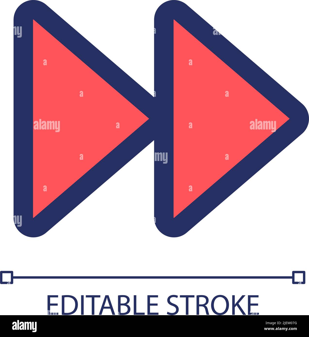 Fast forward red RGB color ui icon Stock Vector Image & Art - Alamy