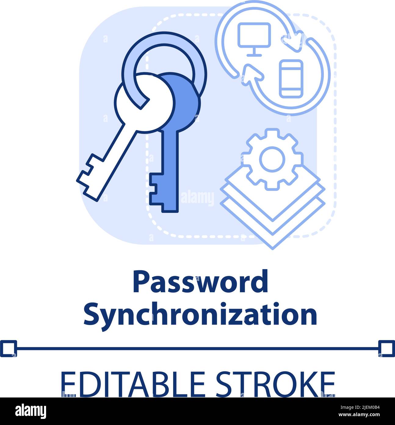 Password synchronization light blue concept icon Stock Vector Image ...