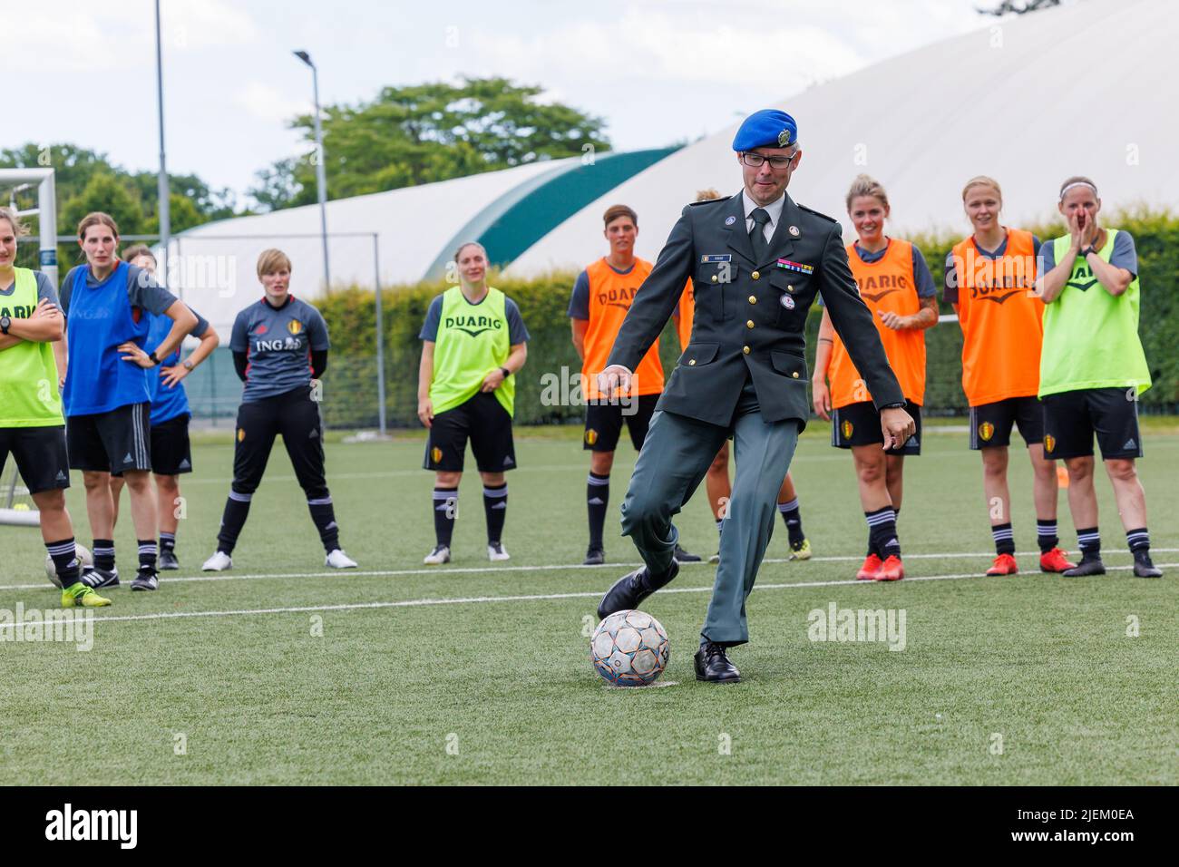 mission chief major Mathieu Cosse pictured in action during a visit to ...