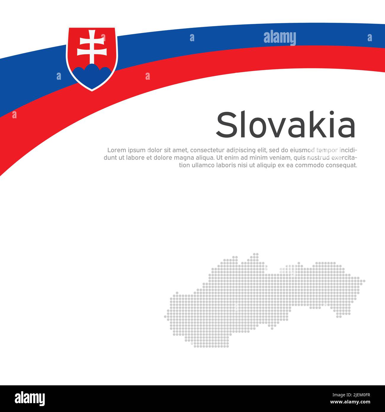 Abstract waving slovakia flag and mosaic map. Creative background for ...