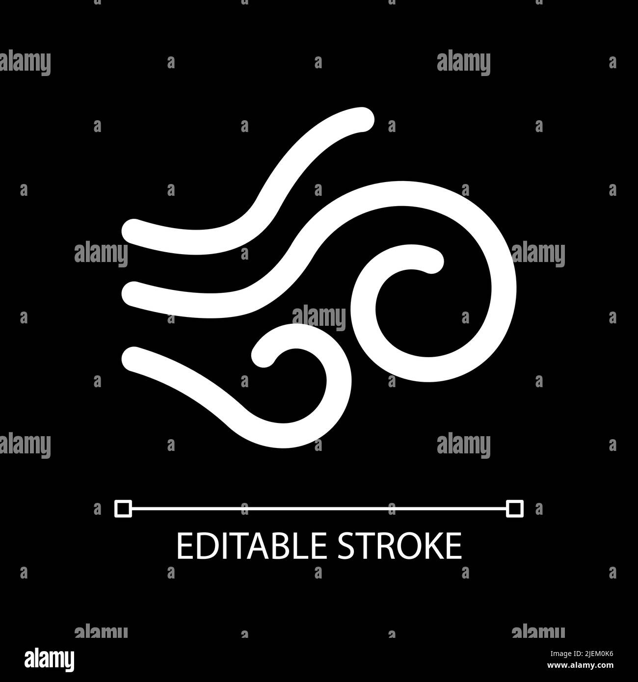 Strong wind white linear ui icon for dark theme Stock Vector Image ...