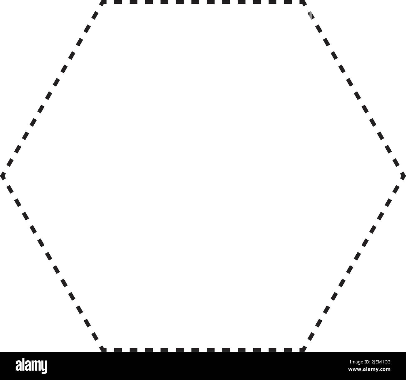 Hexagon Shape Dashed Symbol Vector Icon For Creative Graphic Design Ui