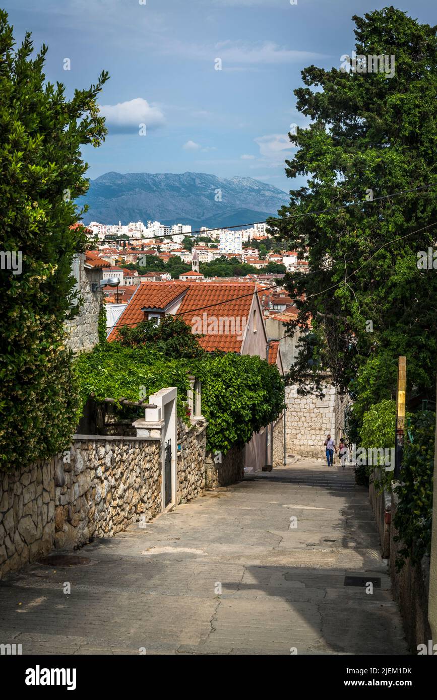 Charming Varoš neighbourhood on the slopes of Marjan Hill, Split, Croatia Stock Photo - Alamy