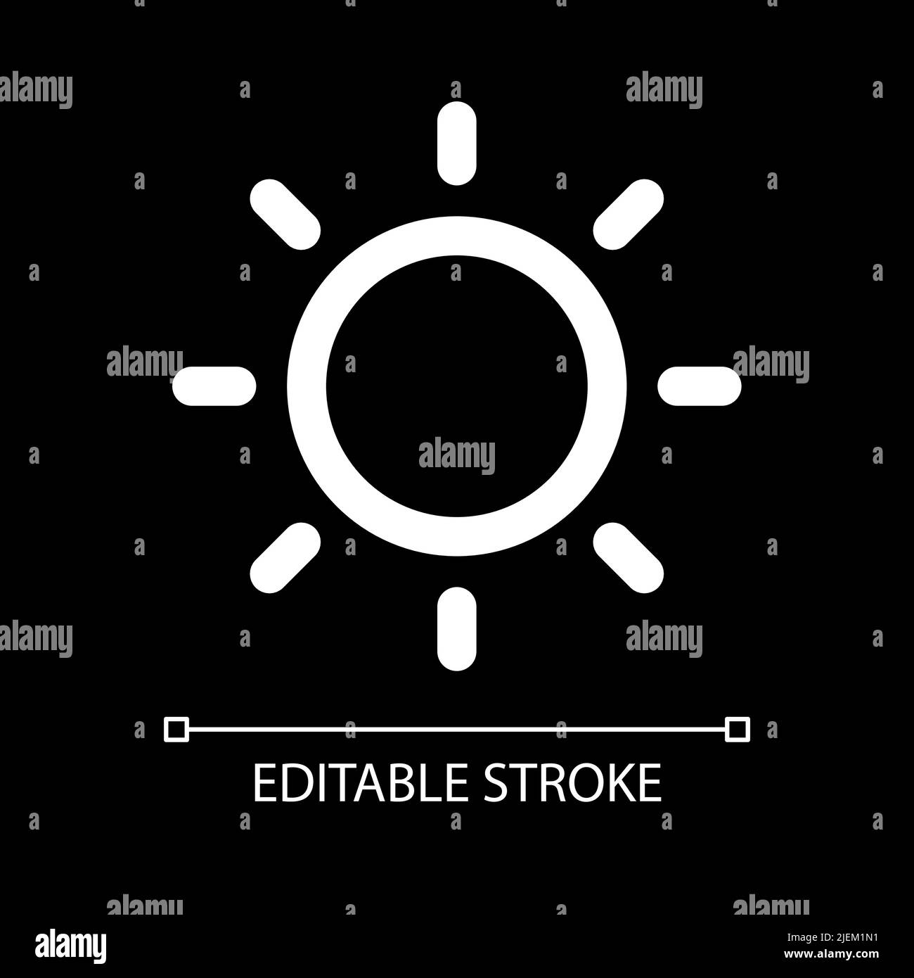 Sunny weather white linear ui icon for dark theme Stock Vector Image ...