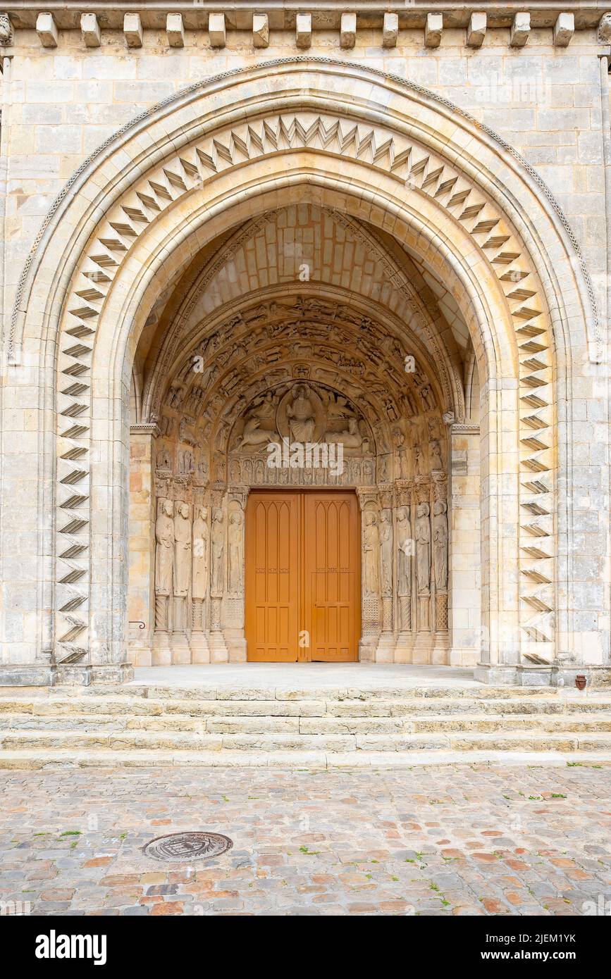 Le Mans Cathedral. Le Mans city in northwestern France. The cathedral ...