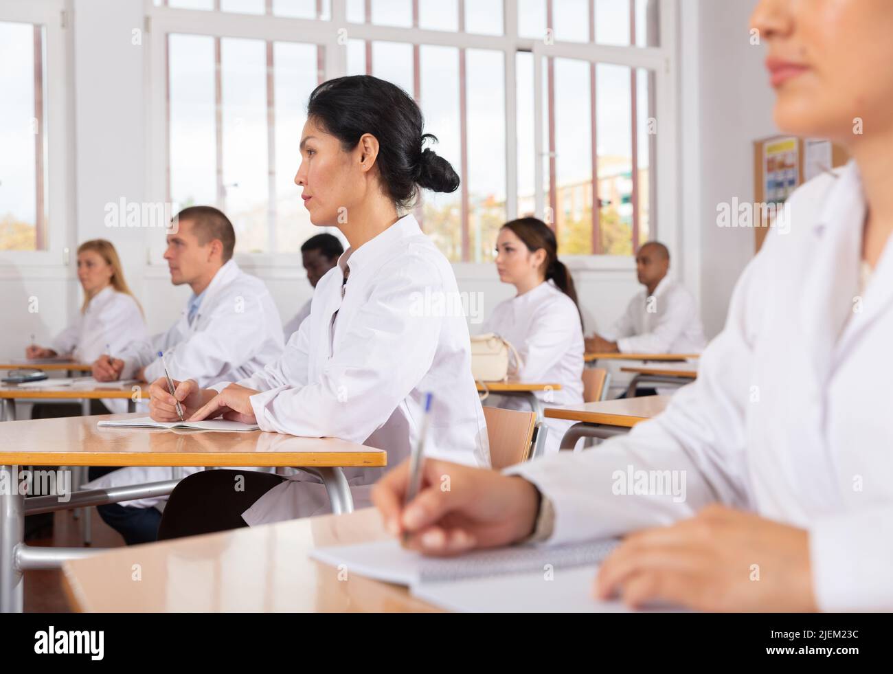 Group of medical academy students at lesson Stock Photo - Alamy