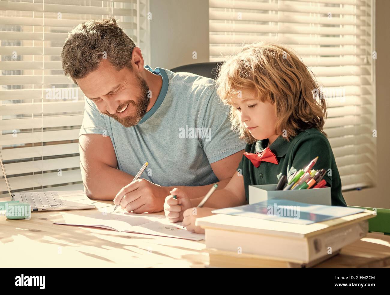 private writing lesson. education concept. homeschooling and self ...