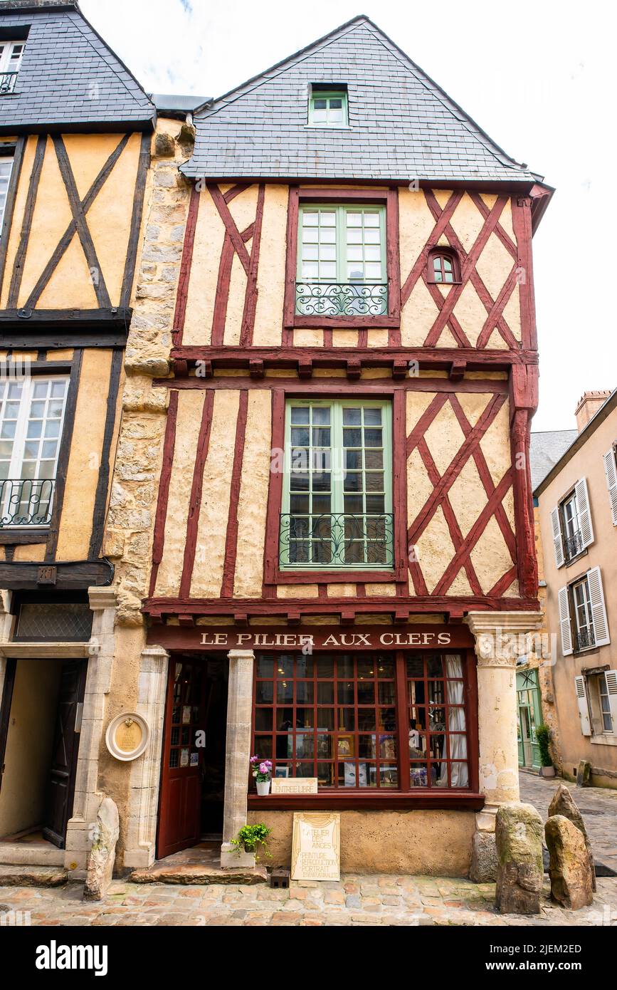 Traditional half-timbered houses along Grande Rue in Cite Plantagenet ...