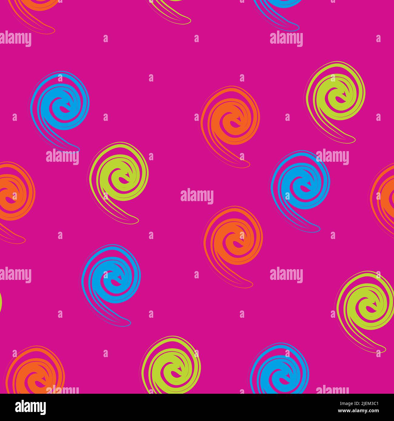 Swirl icon vector illustration. Seamless pattern. Hand drawn colorful ...
