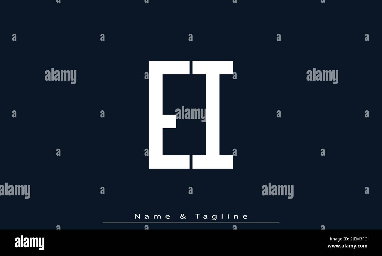 Alphabet letters Initials Monogram logo EI , IE Stock Vector Image ...