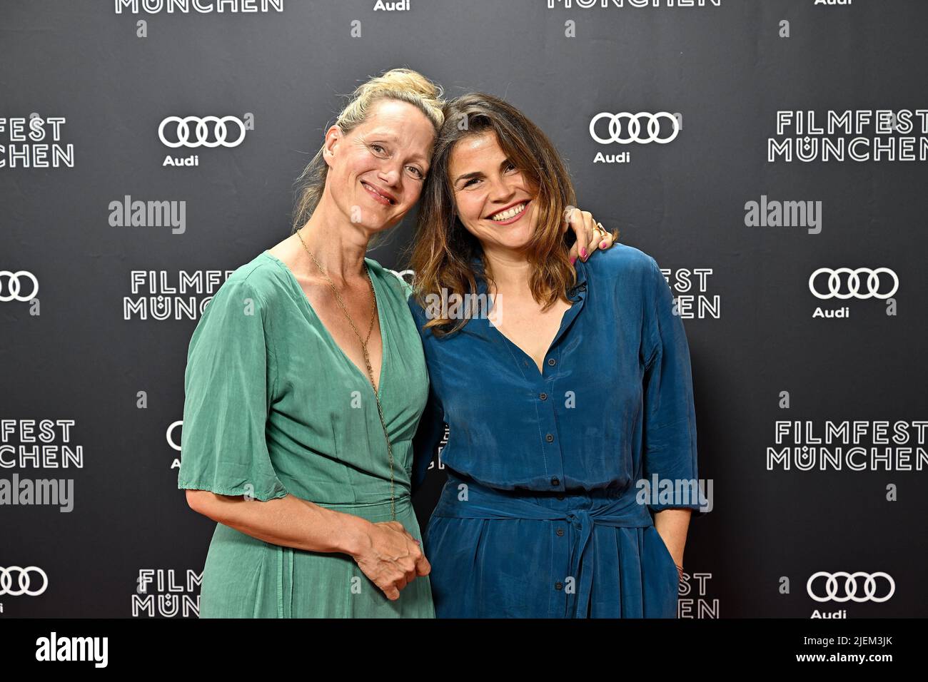 Munich, Germany. 27th June, 2022. Actresses Anna Schudt (l.) and ...
