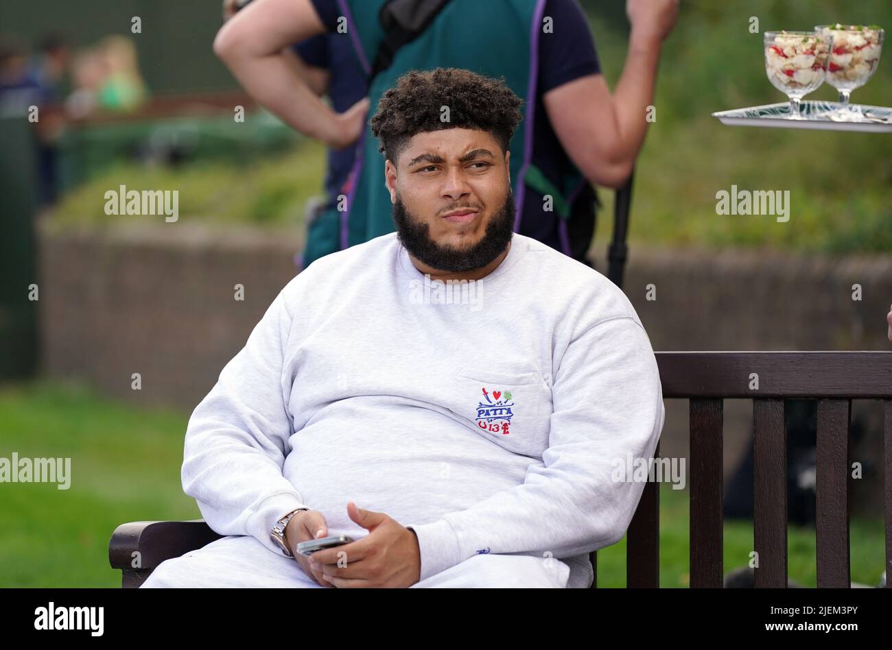 Rapper Big Zuu, on day one of the 2022 Wimbledon Championships at the ...