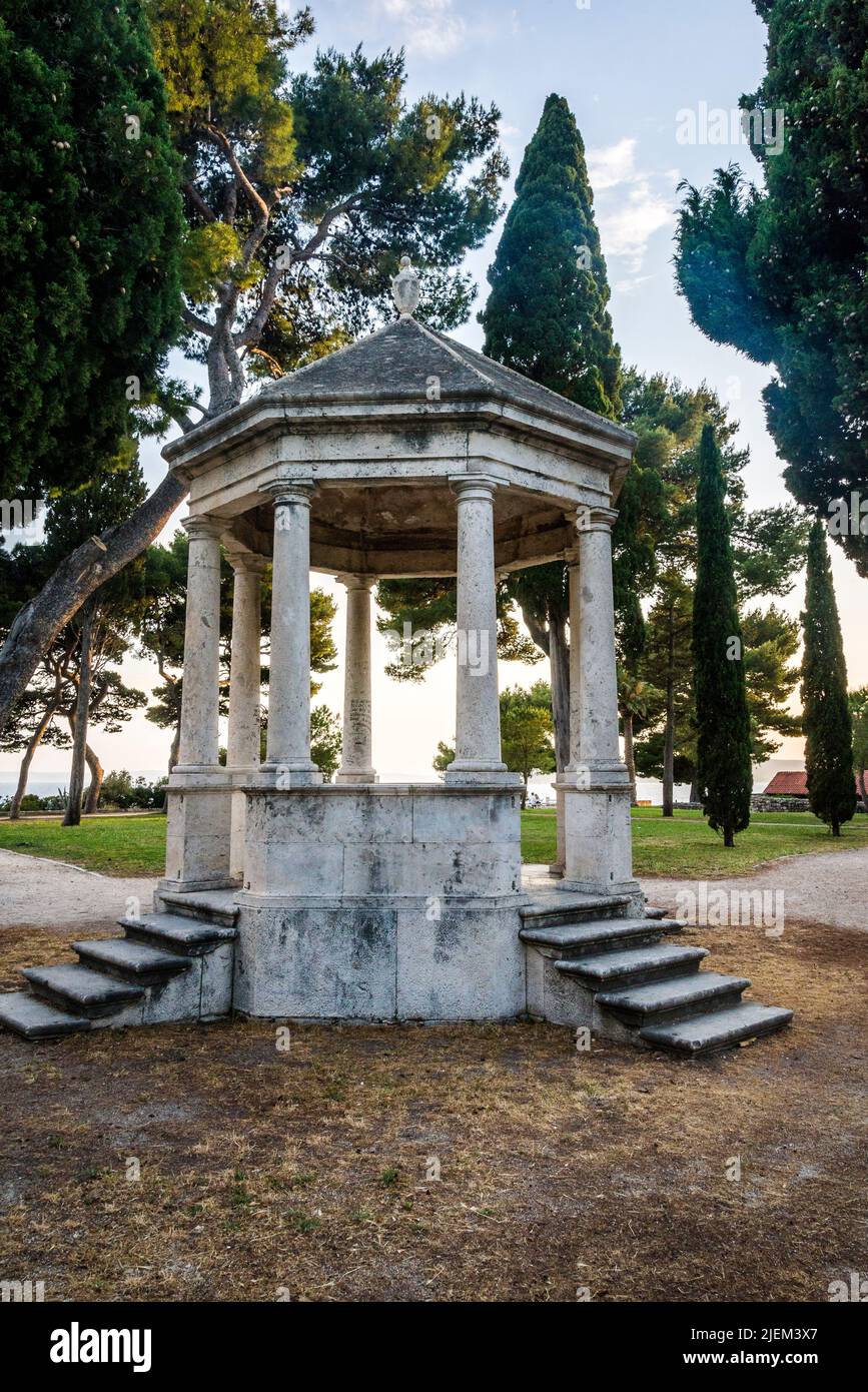 Pavilion on Sustipan, Tree-filled park on a cliff above the water ...