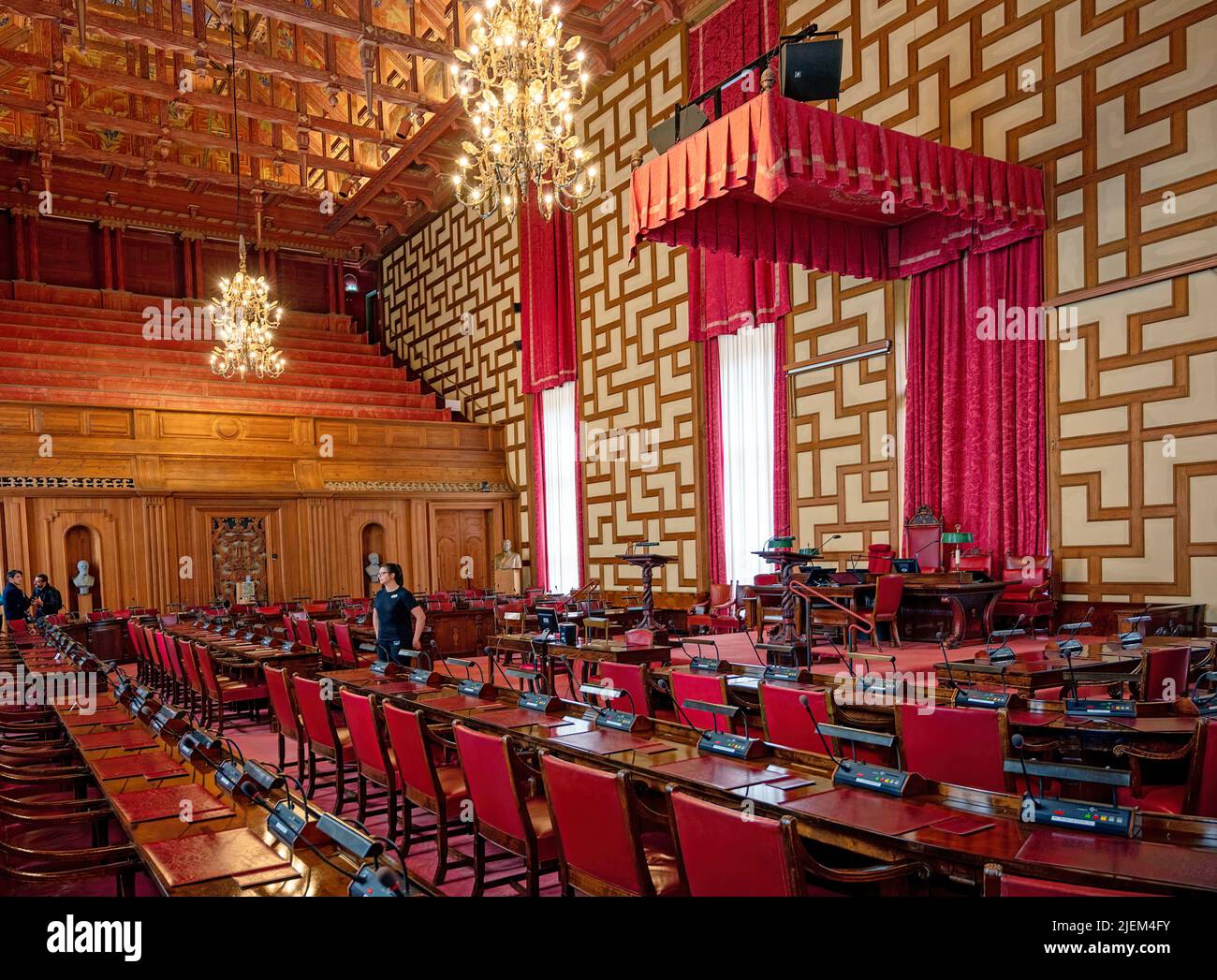 historic session hall at the Stadshuset in Stockholm, Sweden Stock ...