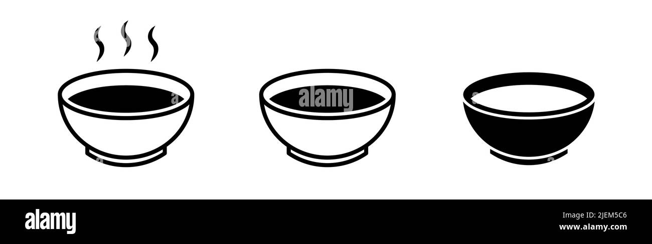 Soup bowl symbols icon set Stock Vector Image & Art - Alamy