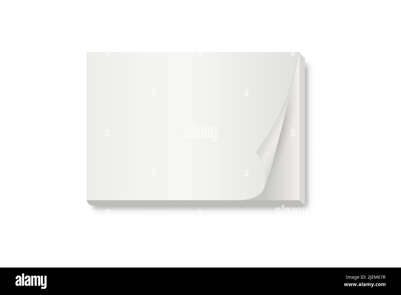 White square paper or sticker block for template or mockup isolated on ...