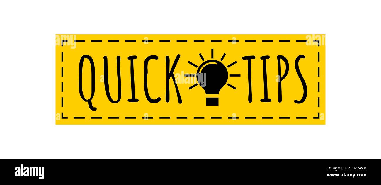 Quick tips badge with light bulb vector icon Stock Vector Image & Art ...
