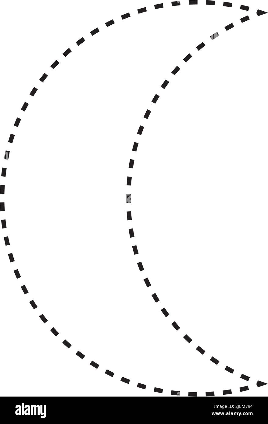 Crescent Shape Dashed Symbol Vector Icon For Creative Graphic Design Ui