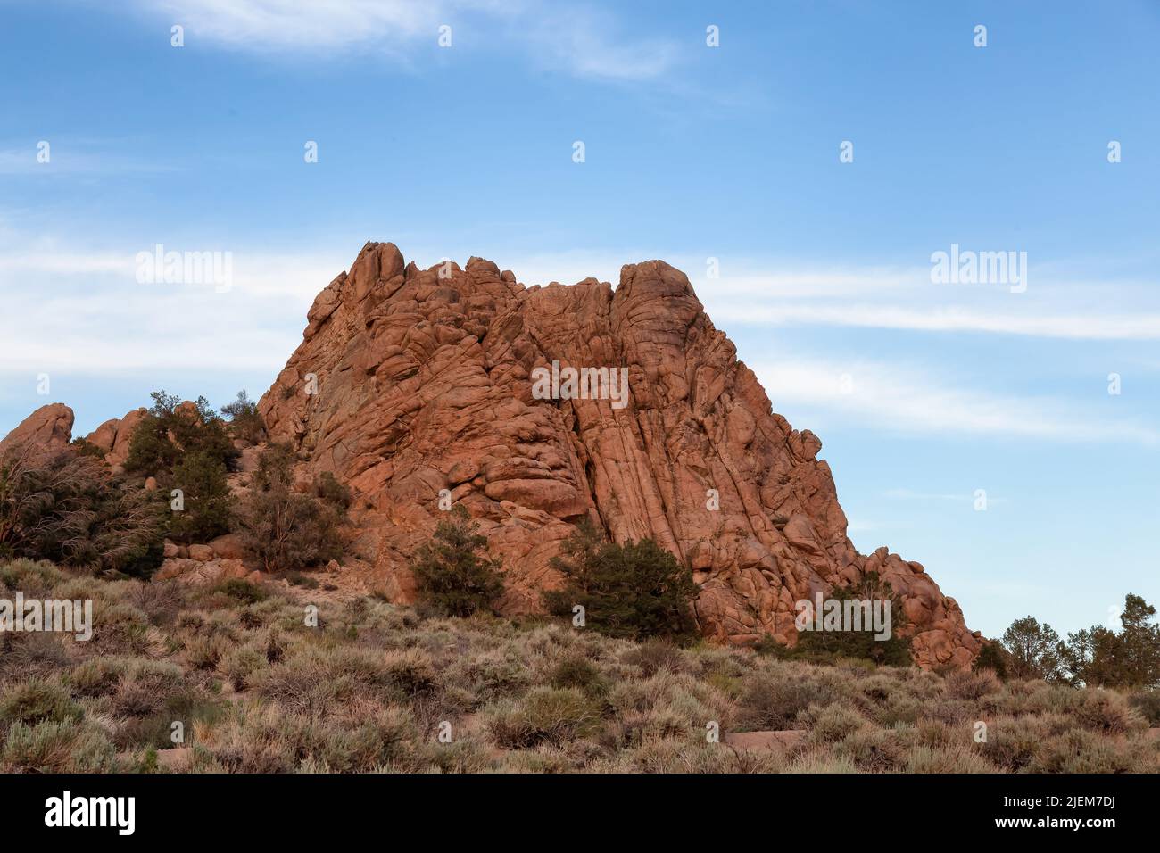 Dry rocky desert mountain landscape with trees Stock Photo - Alamy