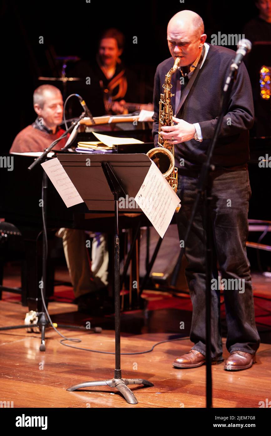 Big Band: Jazz Sax Solo. A solo saxophonist takes the lead with ...