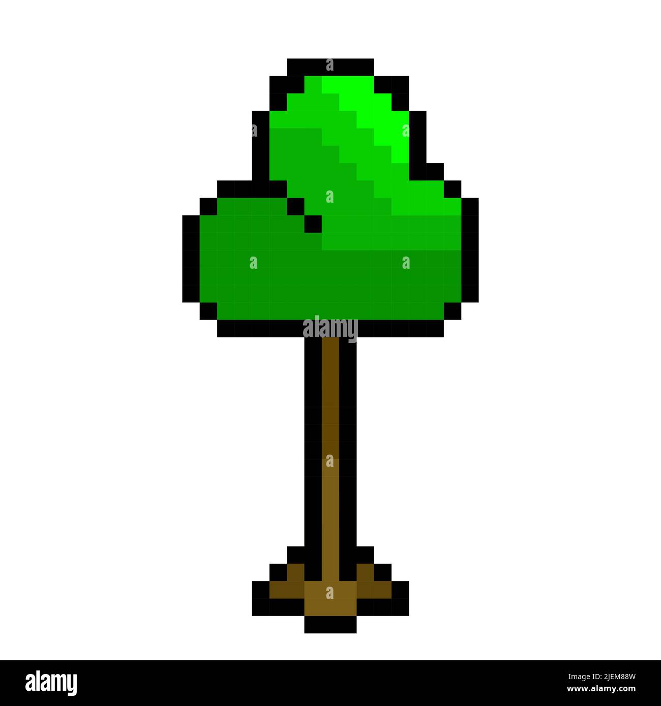 Pixelated tree icon. Cute tree isolated. Vector illustration. Green ...