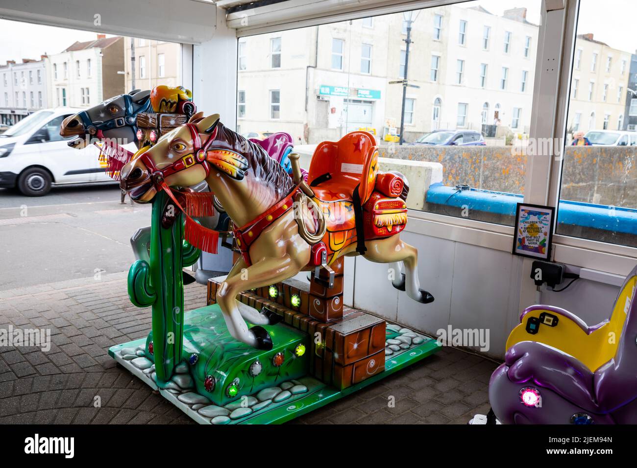 Childs ride on the pier in Burnham On Sea, Somerset Stock Photo - Alamy