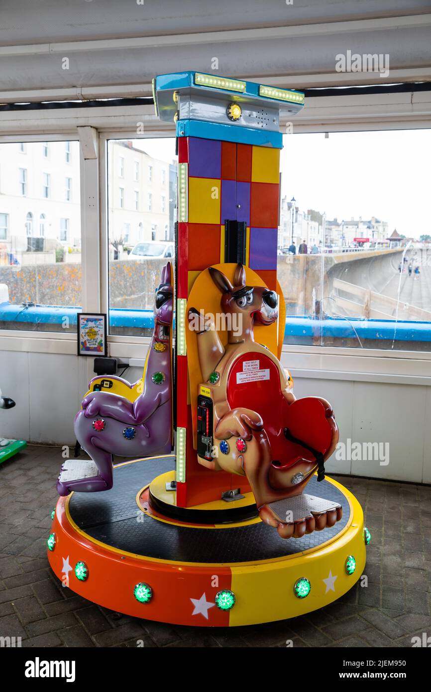 Childs ride on the pier in Burnham On Sea, Somerset Stock Photo - Alamy