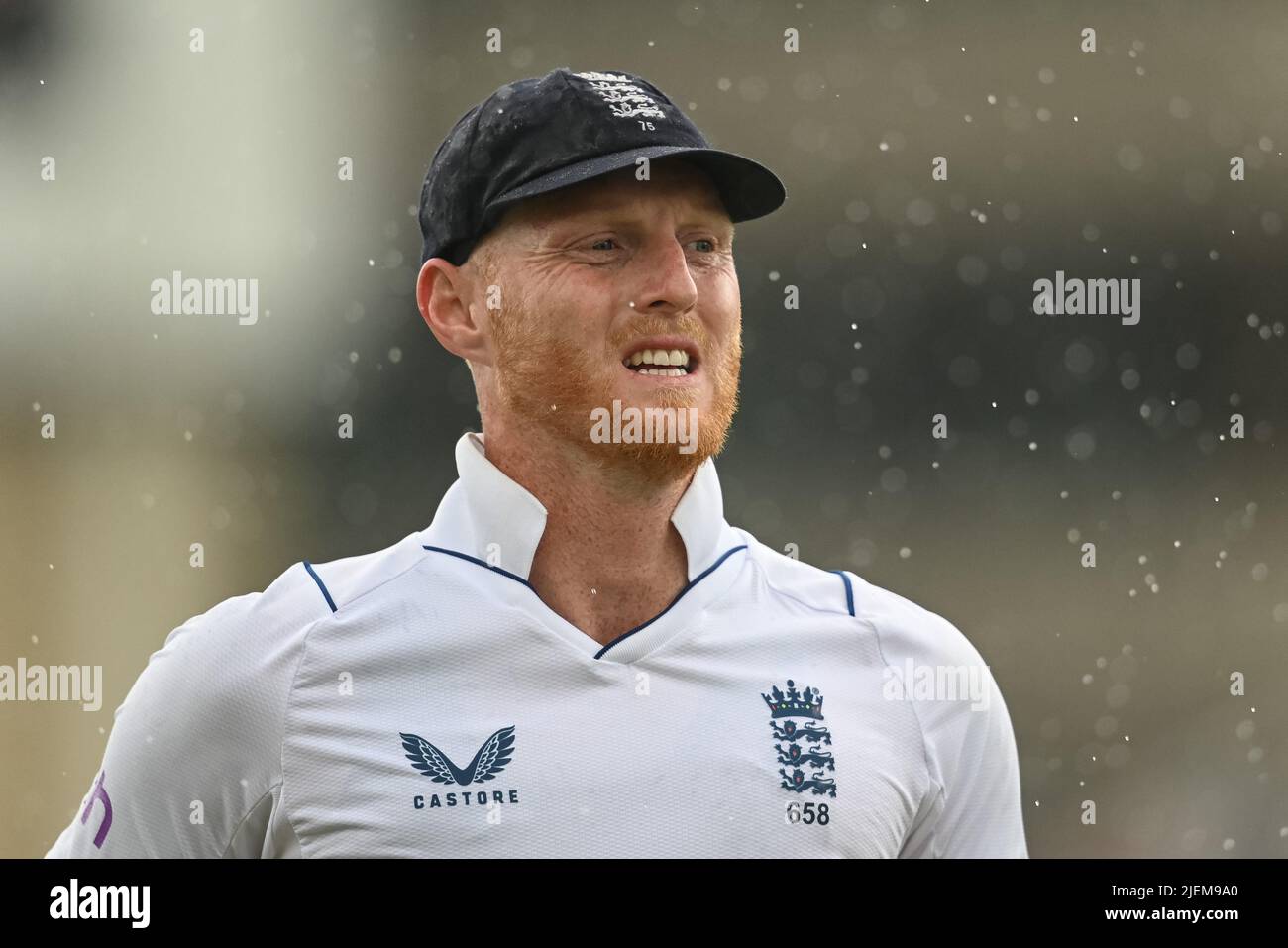 Ben Stokes of England leaves the field due to rain Stock Photo - Alamy