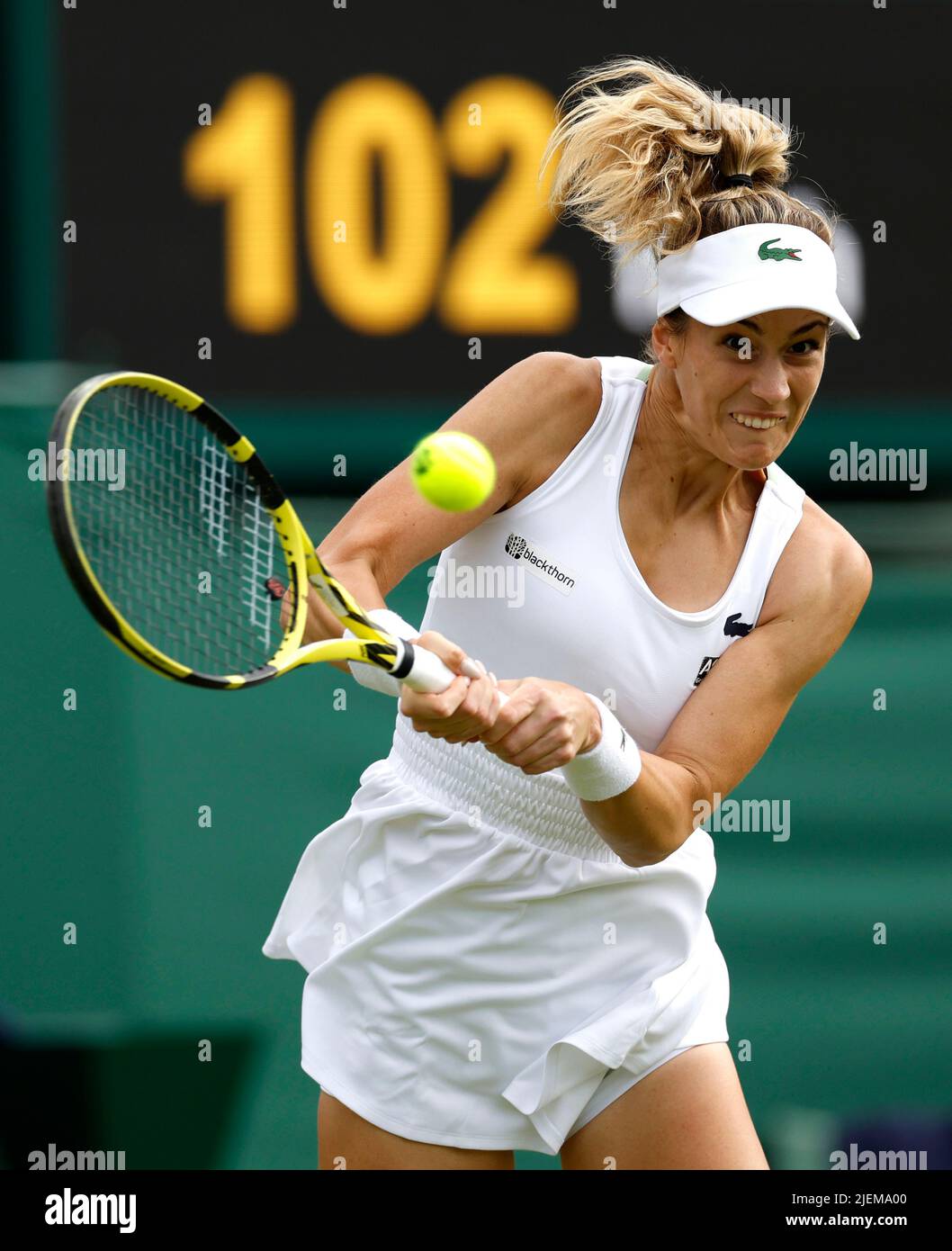 Bernarda Pera during her match against Anett Kontaveit during day one ...