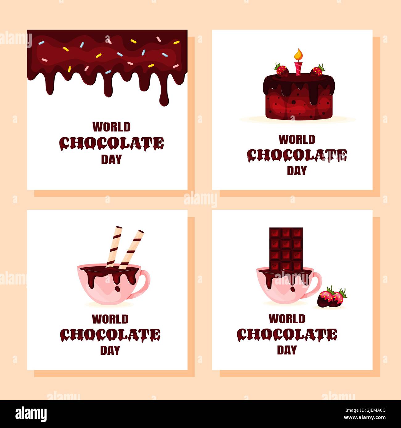 Strawberries with chocolate Stock Vector Images - Alamy