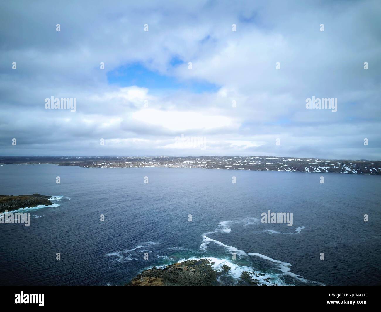 Drone photos showing the landscape of St Anthonys Newfoundland Stock ...