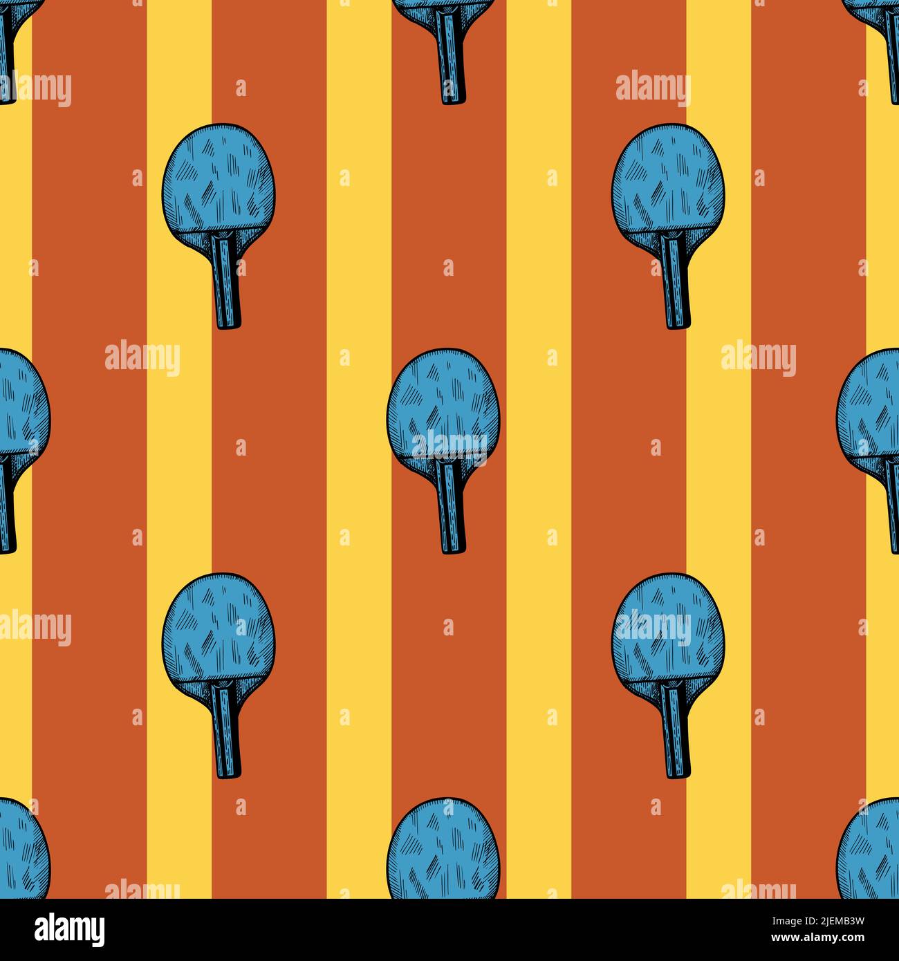 Ping pong racket sketch seamless pattern. Vintage sport elements for ...
