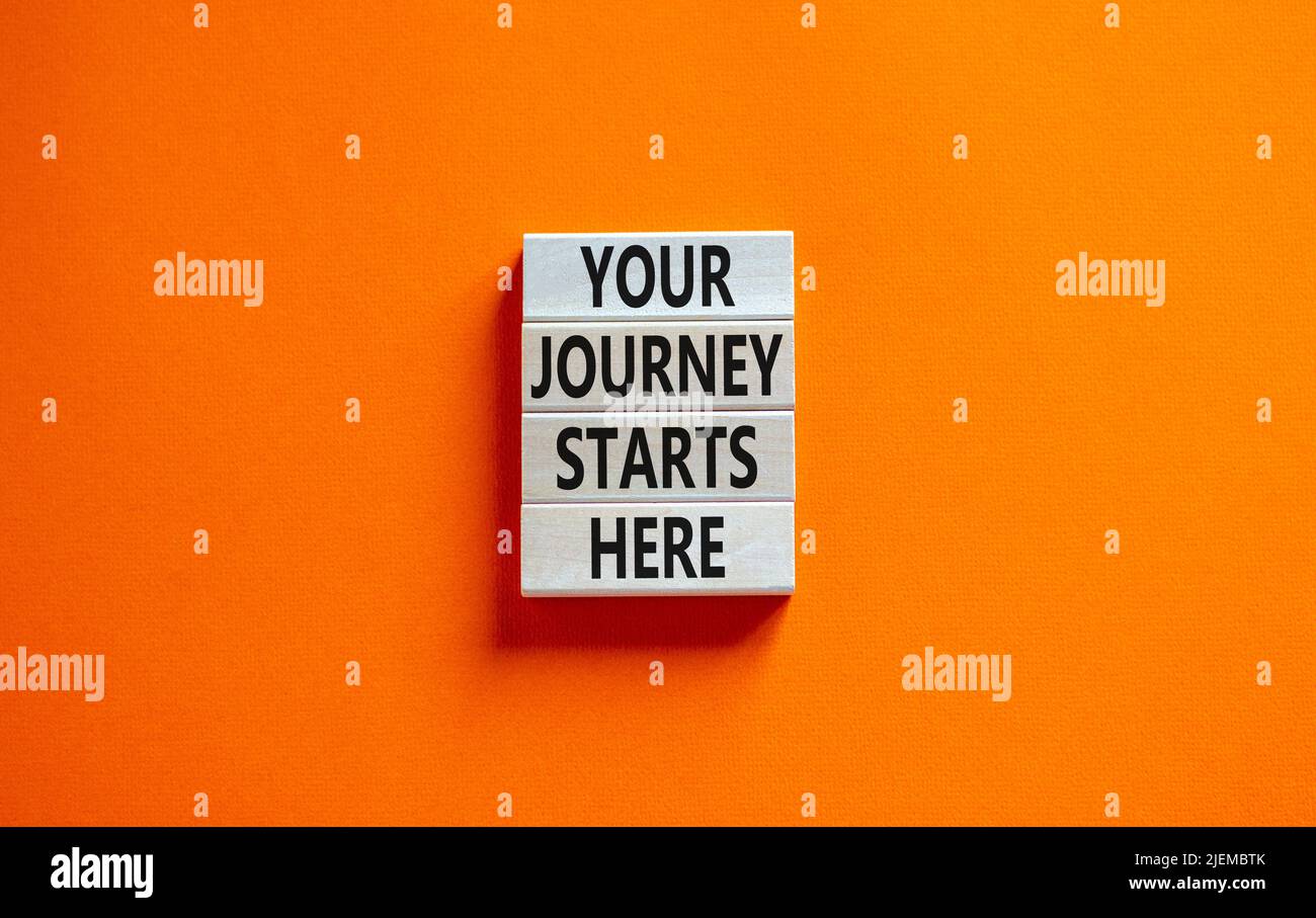 Your journey starts here symbol. Concept words Your journey starts here ...