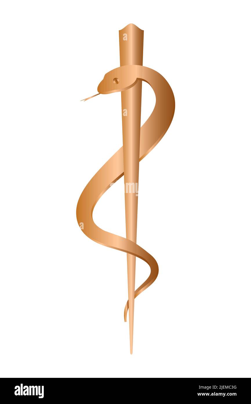Rod of Asclepius pharmacy icon isolated on white. Symbol for drugstore ...