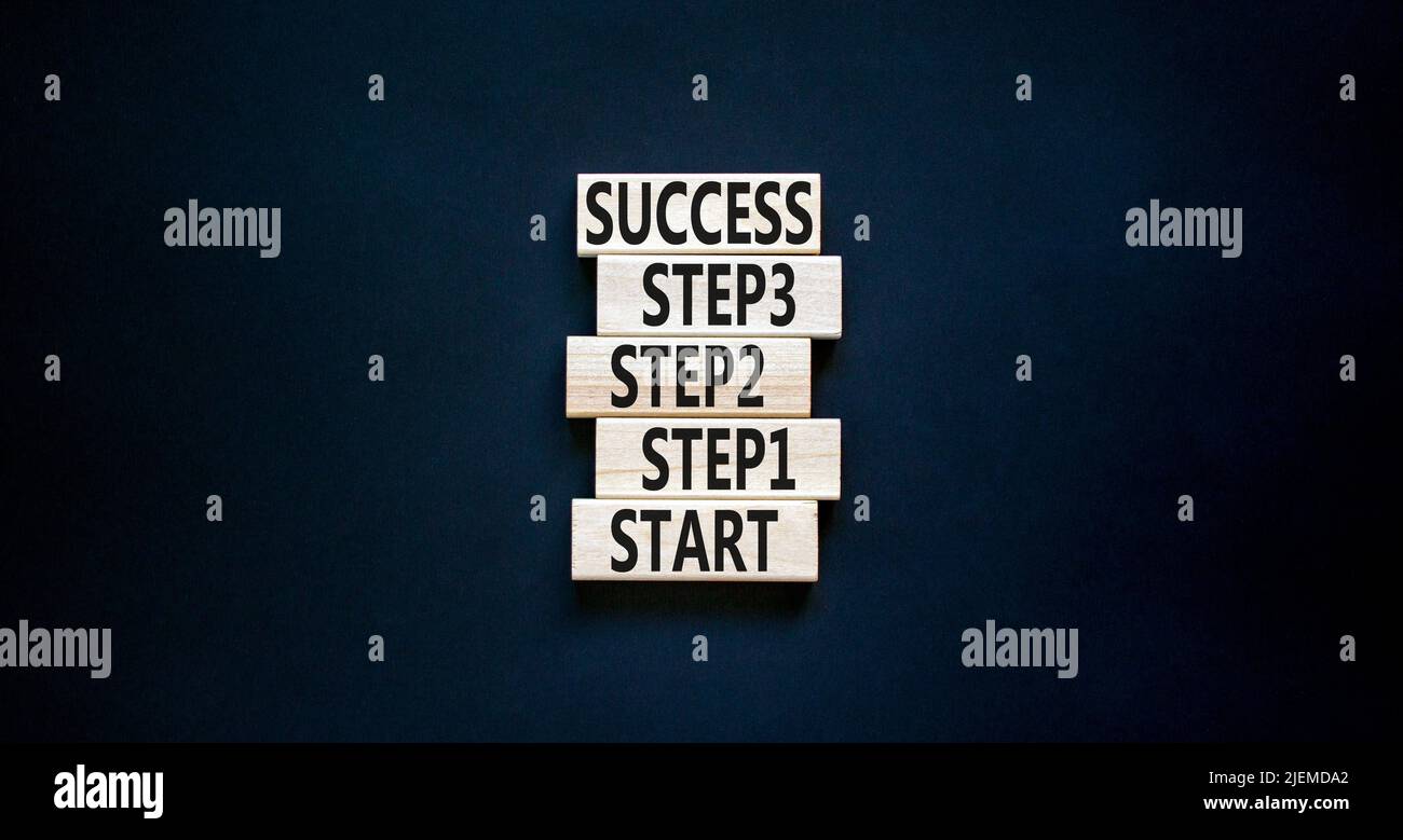 Strat, step and success symbol. Concept words Start step 1 2 3 success ...